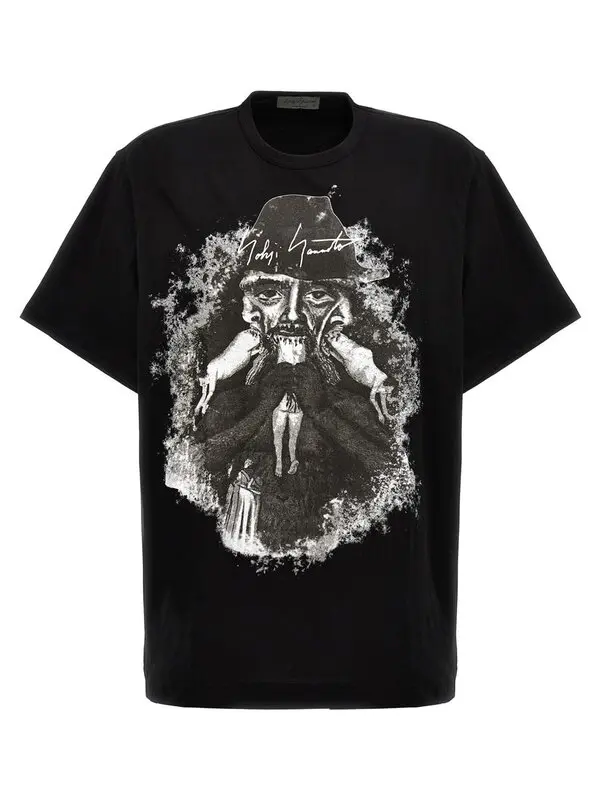 Yohji Yamamoto Printed T-Shirt In Black - 33% Off | Editorialist