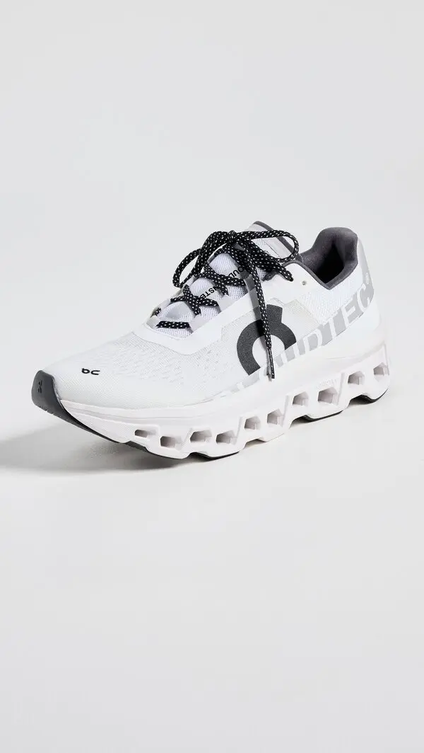 On Cloudmonster Lace Up Sneakers - All White