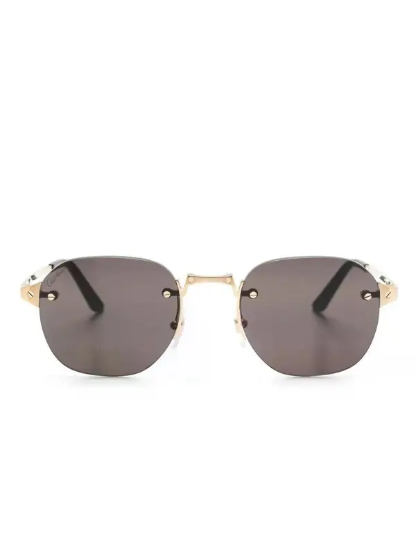 CARTIER Rimless Square-frame Sunglasses - Gold