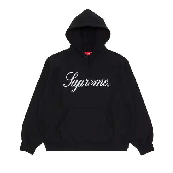 Supreme Raised Script Hooded Sweatshirt - Black