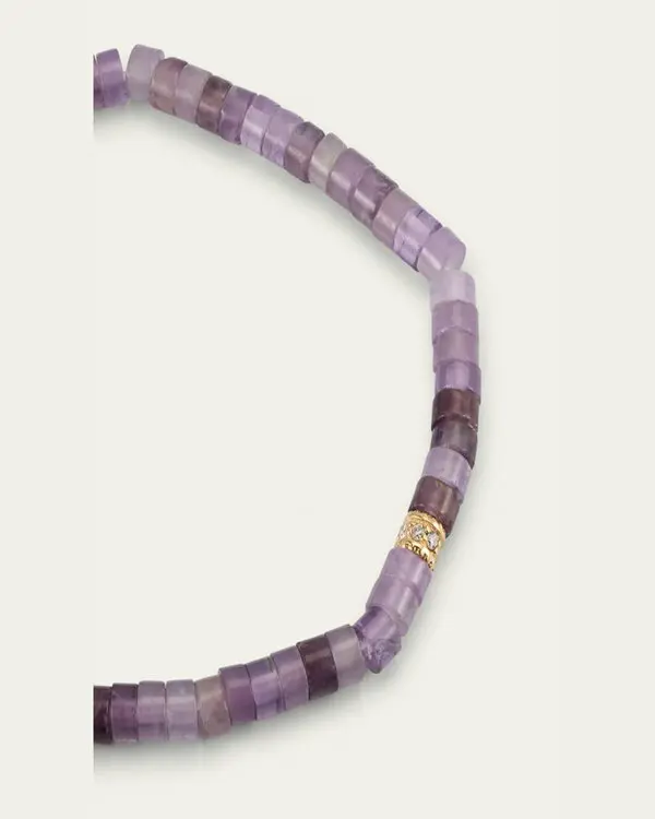 SYDNEY EVAN Scallop Edge Pave Rondelle Bead Bracelet
