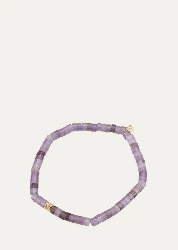 SYDNEY EVAN Scallop Edge Pave Rondelle Bead Bracelet