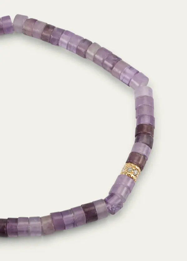 SYDNEY EVAN Scallop Edge Pave Rondelle Bead Bracelet
