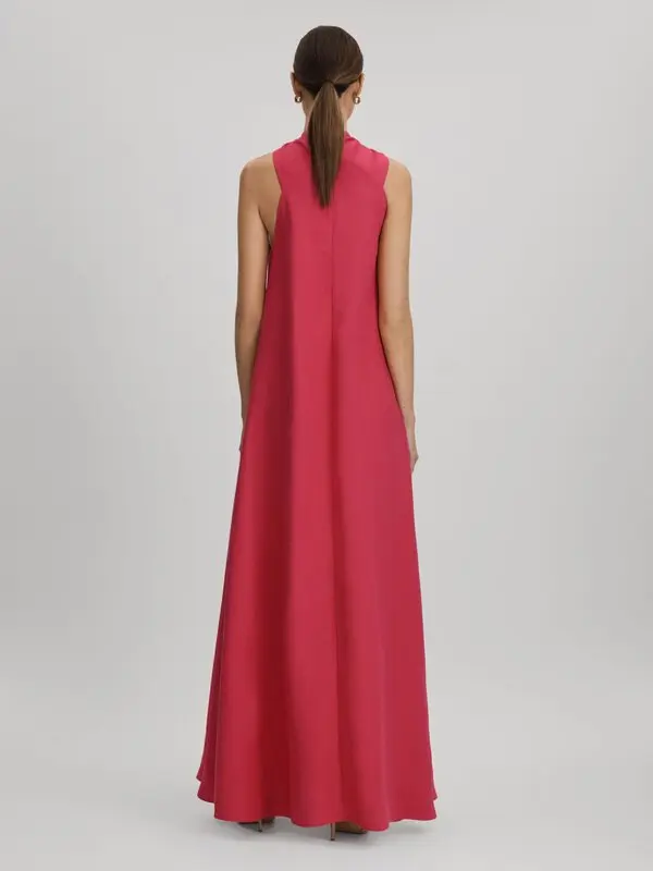 reiss odell halter maxi dress Buy Reiss Coral Odell Linen Blend Drape Maxi Dress from Next USA