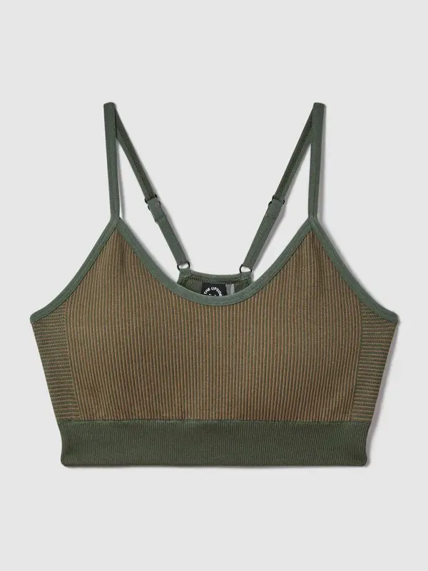The Upside Striped Sports Bra - Khaki