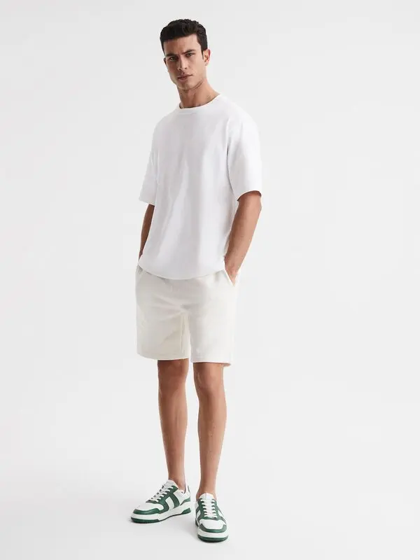 REISS Tate Oversized Garment Dye T-shirt - White