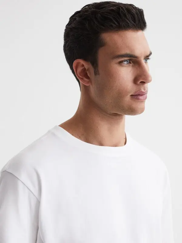 REISS Tate Oversized Garment Dye T-shirt - White