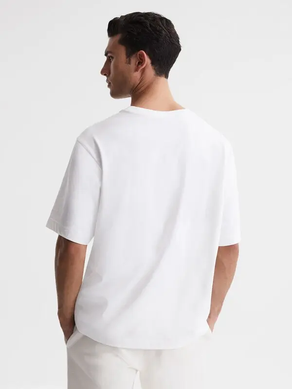 REISS Tate Oversized Garment Dye T-shirt - White