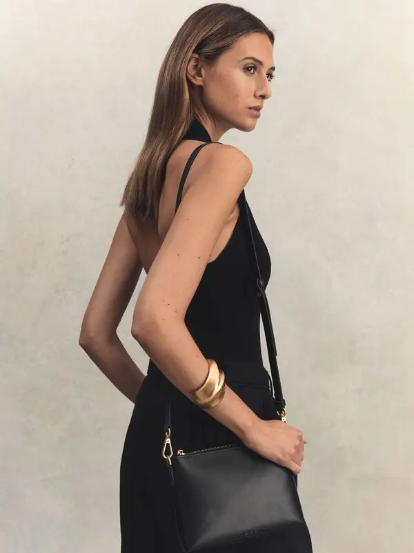 REISS Brompton Leather Pouch Bag