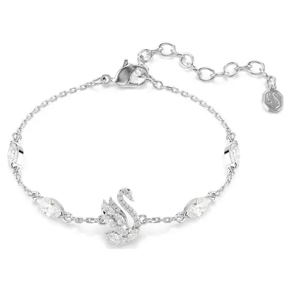 SWAROVSKI Swan Bracelet With And Clear Crystals In Rose Gold Finish - White