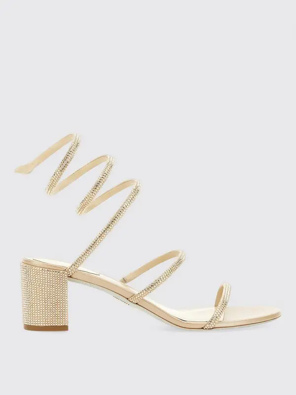 Rene Caovilla Embellished Heeled Sandals - Gold