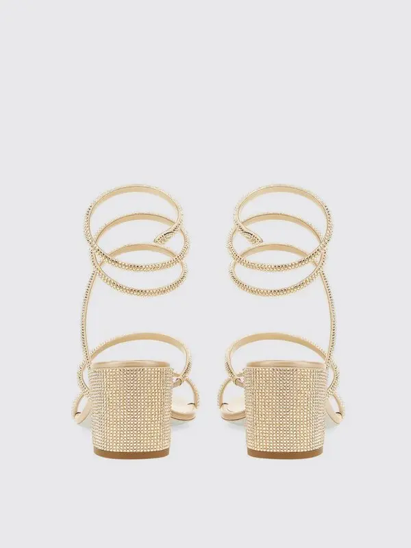 Rene Caovilla Embellished Heeled Sandals - Gold