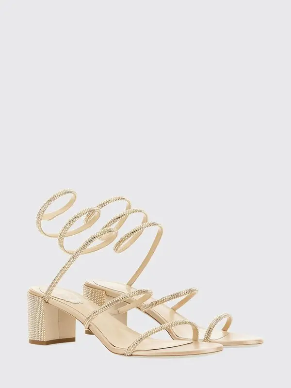 Rene Caovilla Embellished Heeled Sandals - Gold