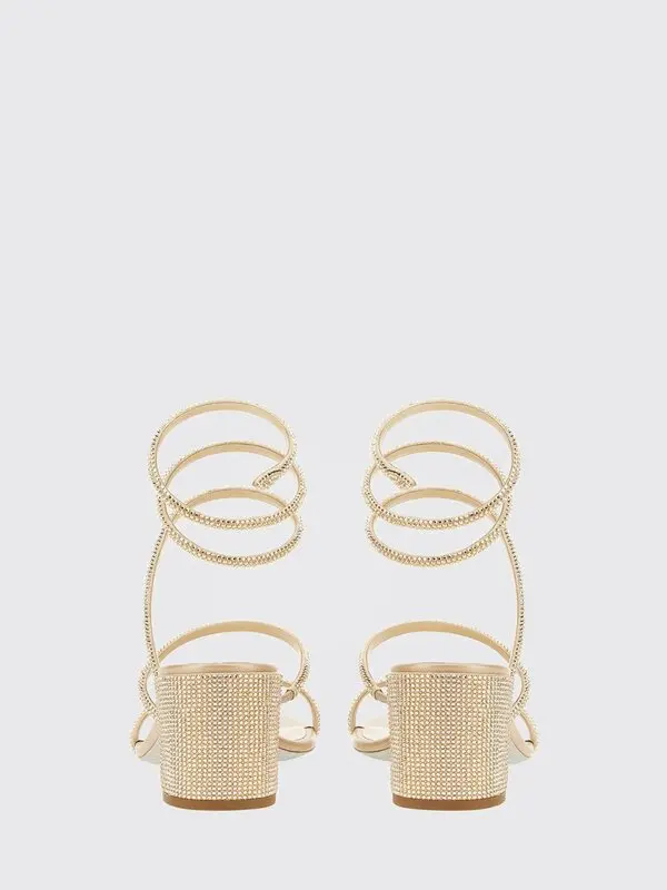 Rene Caovilla Embellished Heeled Sandals - Gold
