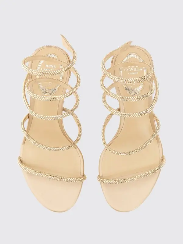 Rene Caovilla Embellished Heeled Sandals - Gold