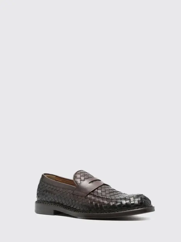 DOUCAL'S Woven Leather Loafers - Dark