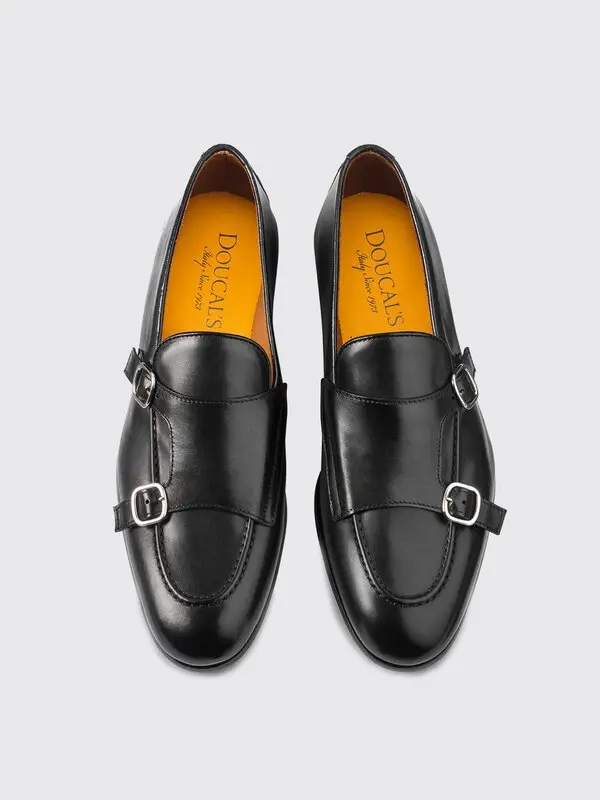 DOUCAL'S Monk Strap Loafers - Black