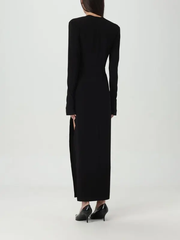 norma kamali black long sleeve dress Norma Kamali Diana Long-Sleeve Midi Dress
