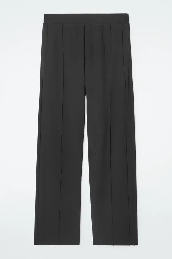 Cos Pintucked Straight-leg Pants - Black