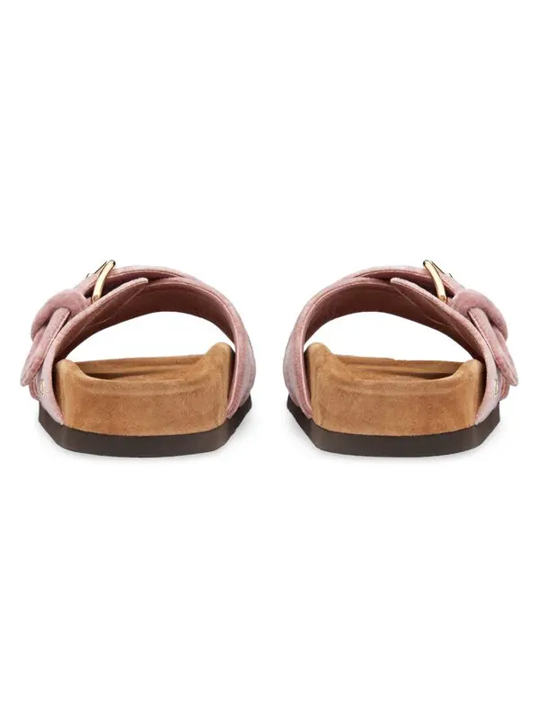 Valentino Garavani Slide Fussfriend Velvet Sandals 30mm - Lip