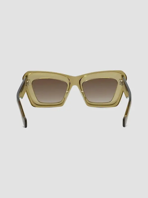 Loewe Anagram 51mm Cat-eye Sunglasses - Shiny Dark Green Gradient Brown