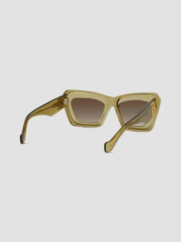 Loewe Anagram 51mm Cat-eye Sunglasses - Shiny Dark Green Gradient Brown