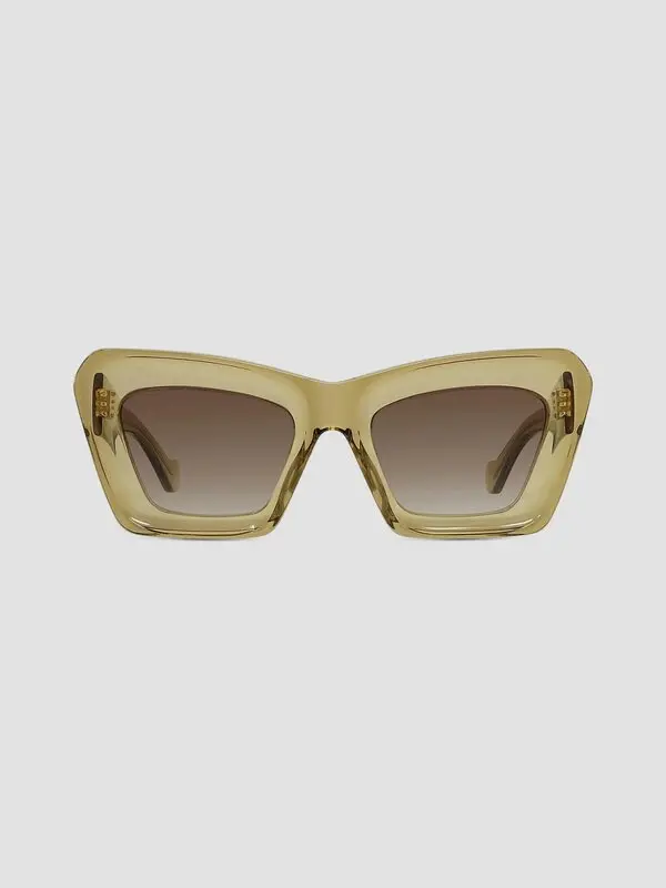 Loewe Anagram 51mm Cat-eye Sunglasses - Shiny Dark Green Gradient Brown