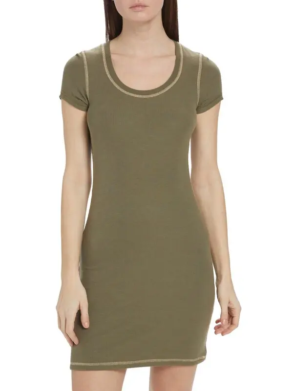 ATM Anthony Thomas Melillo Fitted Rib-knit Minidress