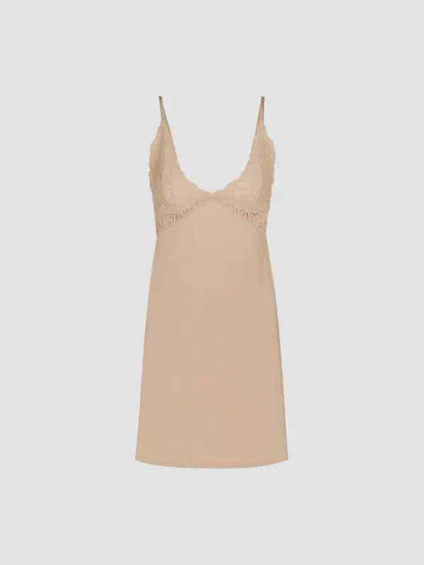 Natori Feathers Essentials Chemise - Cafe