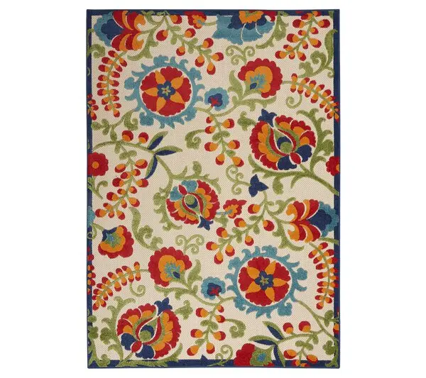 HOMEROOTS 5'3' X 7'5' Mediterra Indoor Outdoor Rea Rug - One-color