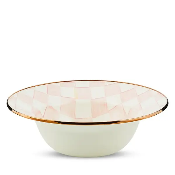 MACKENZIE-CHILDS Rosy Check Enamel Serving Bowl - Multi