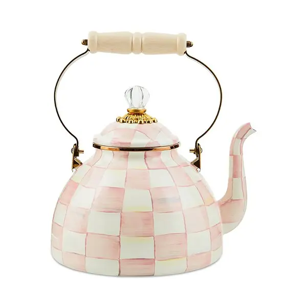MACKENZIE-CHILDS Rosy Check Enamel Tea Kettle, 3-qt - Multi
