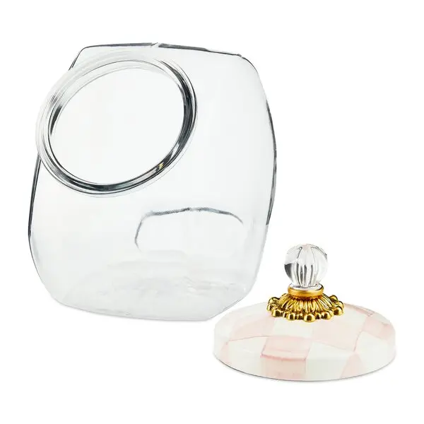 MACKENZIE-CHILDS Cookie Jar With Rosy Check Enamel Lid