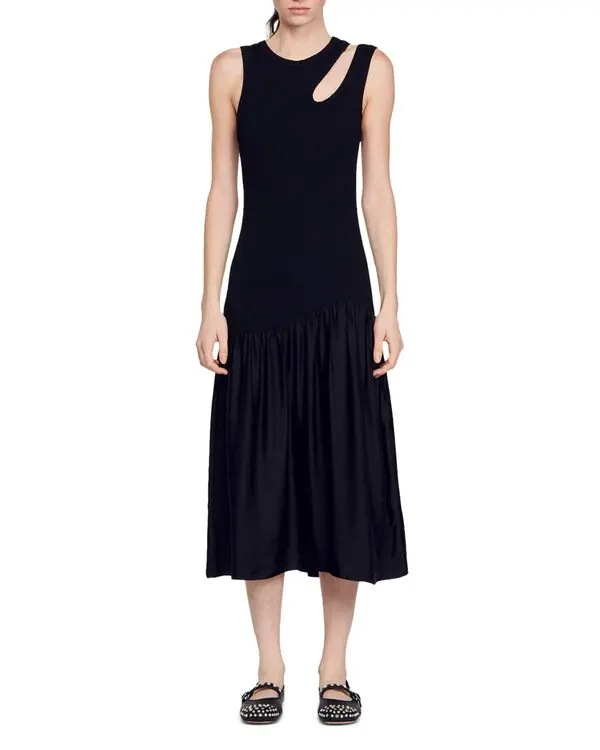Sandro Lane Cut Out Maxi Dress
