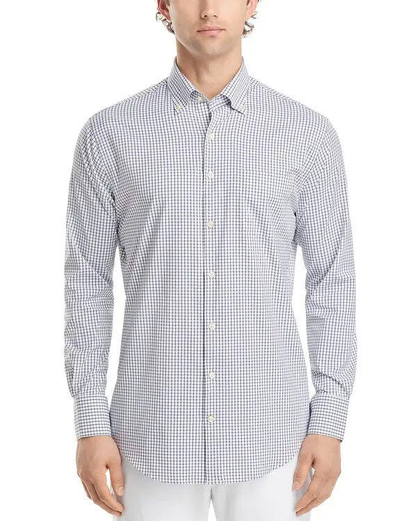 Peter Millar Hanford Performance Twill Button Down Shirt - Navy