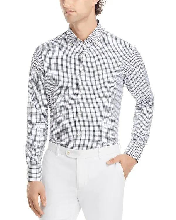 Peter Millar Hanford Performance Twill Button Down Shirt - Navy