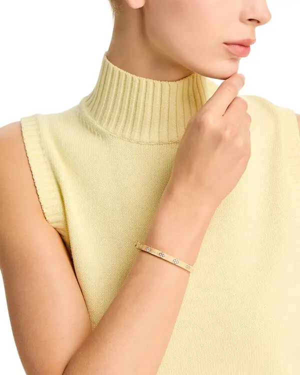 Roberto Coin 18k Diamond Flower Bangle Bracelet - Gold
