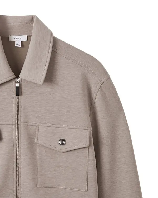 REISS Medina Interlock Zip-up Jacket