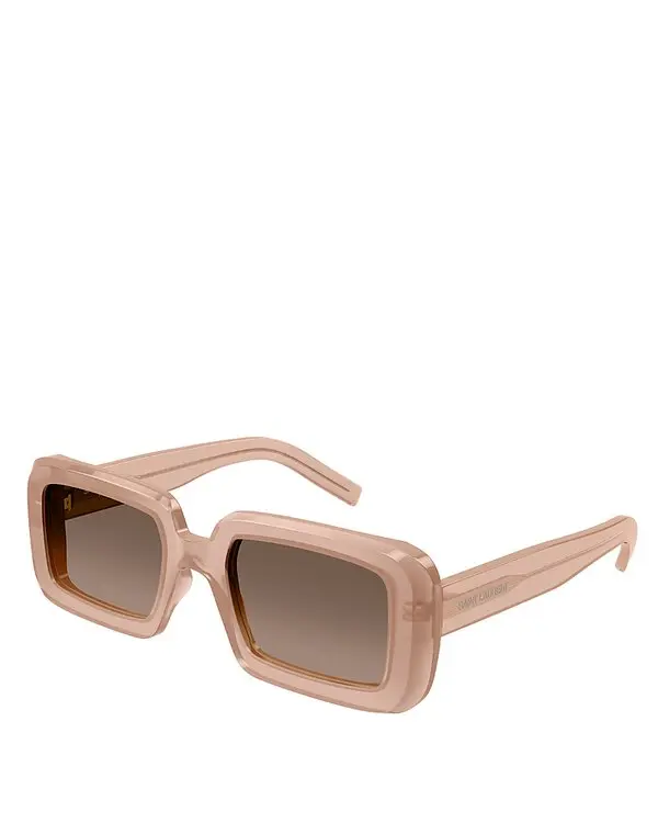 Saint Laurent Rectangular Sunglasses, 52mm - Pink/brown Gradient