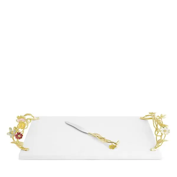 Michael Aram Wildflowers Cheeseboard With Knife - White