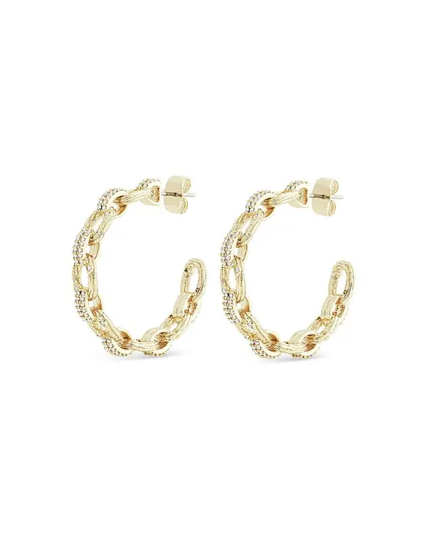 ANABEL ARAM Enchanted Forest Chain Hoop Earrings - Gold