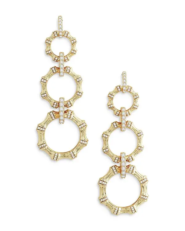 ANABEL ARAM Sculpted Bamboo Chain Earrings In 18k Plated - Gold