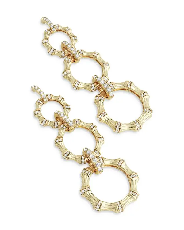 ANABEL ARAM Sculpted Bamboo Chain Earrings In 18k Plated