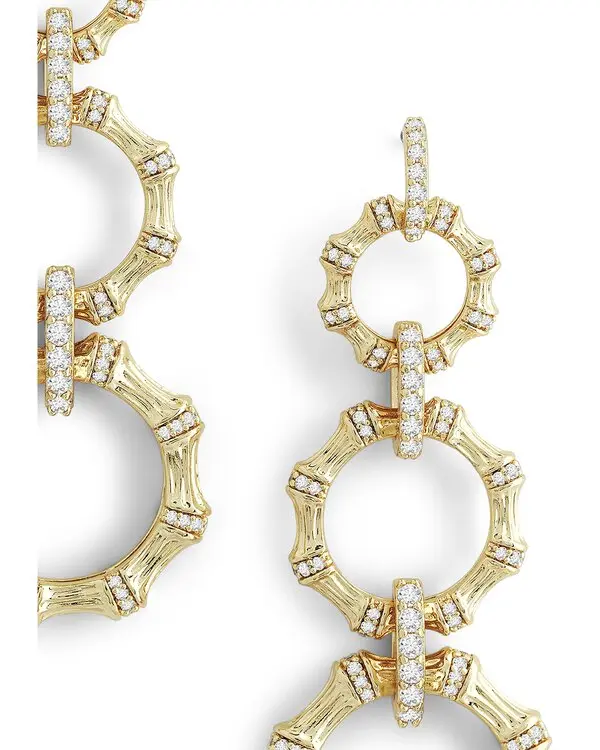 ANABEL ARAM Sculpted Bamboo Chain Earrings In 18k Plated
