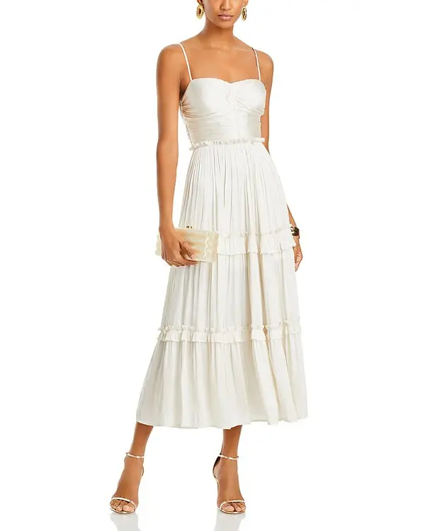 knee length dresses for ladies Cadence Ruched Midi Dress | Prismatic Floral Blue main image 0