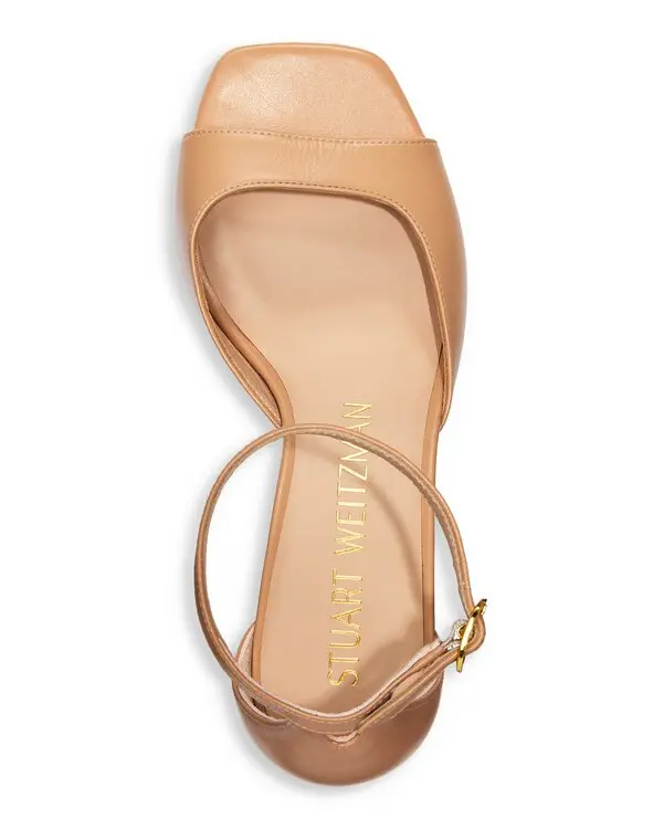 STUART WEITZMAN Nudistia 75 Ankle Strap Sandals - Adobe