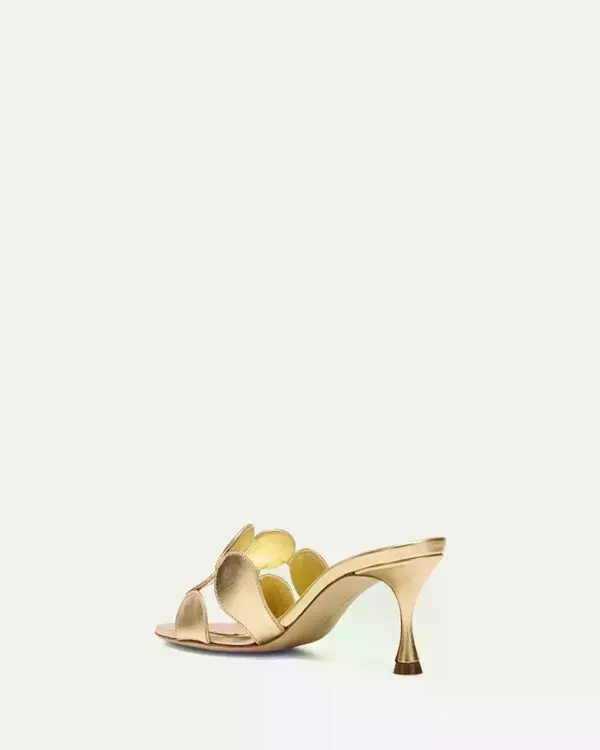 Manolo Blahnik Haribalmu Metallic Leather Sandals - Gold