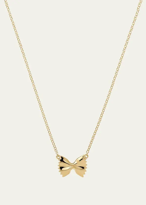 Alison Lou 14k Yellow Gold Bowtie Pasta Station Necklace
