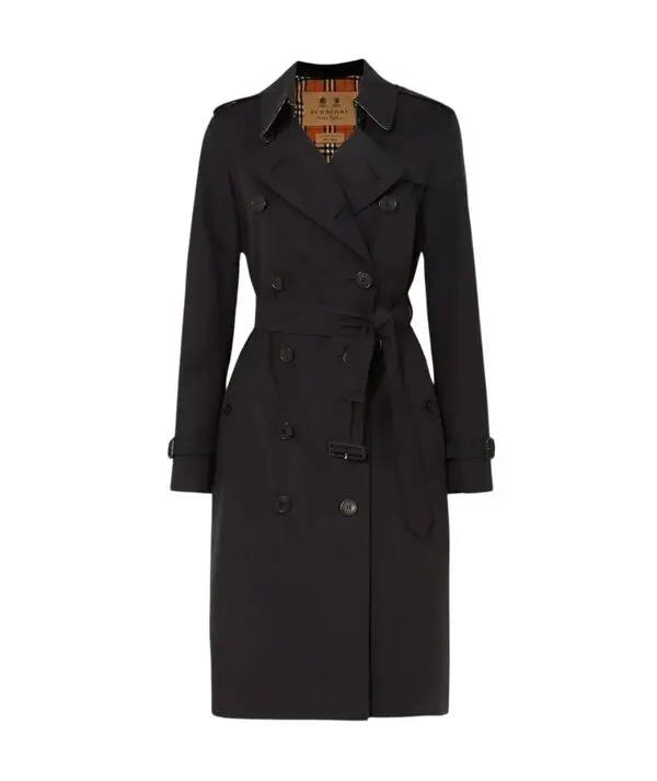 Burberry Kensington Long Organic Cotton-gabardine Trench Coat - Black