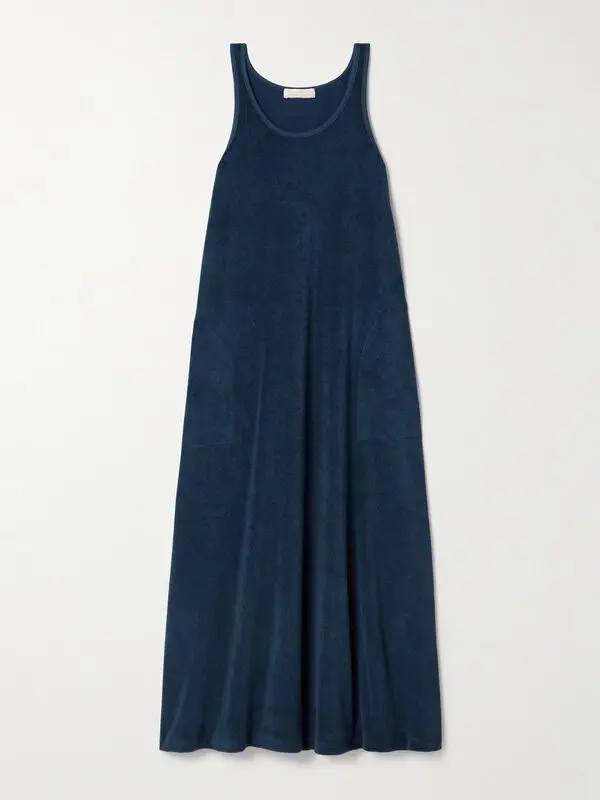 Suzie Kondi Alpha Cotton-Blend Terry Maxi Dress In Blue - 51% Off |  Editorialist